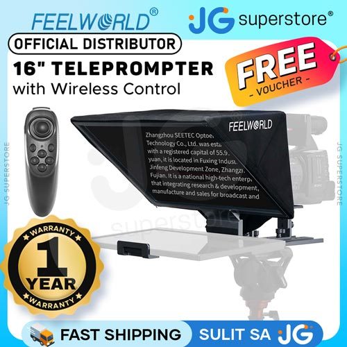 FEELWORLD TP16 Portable 16" Display Foldable Teleprompter Autocue ...