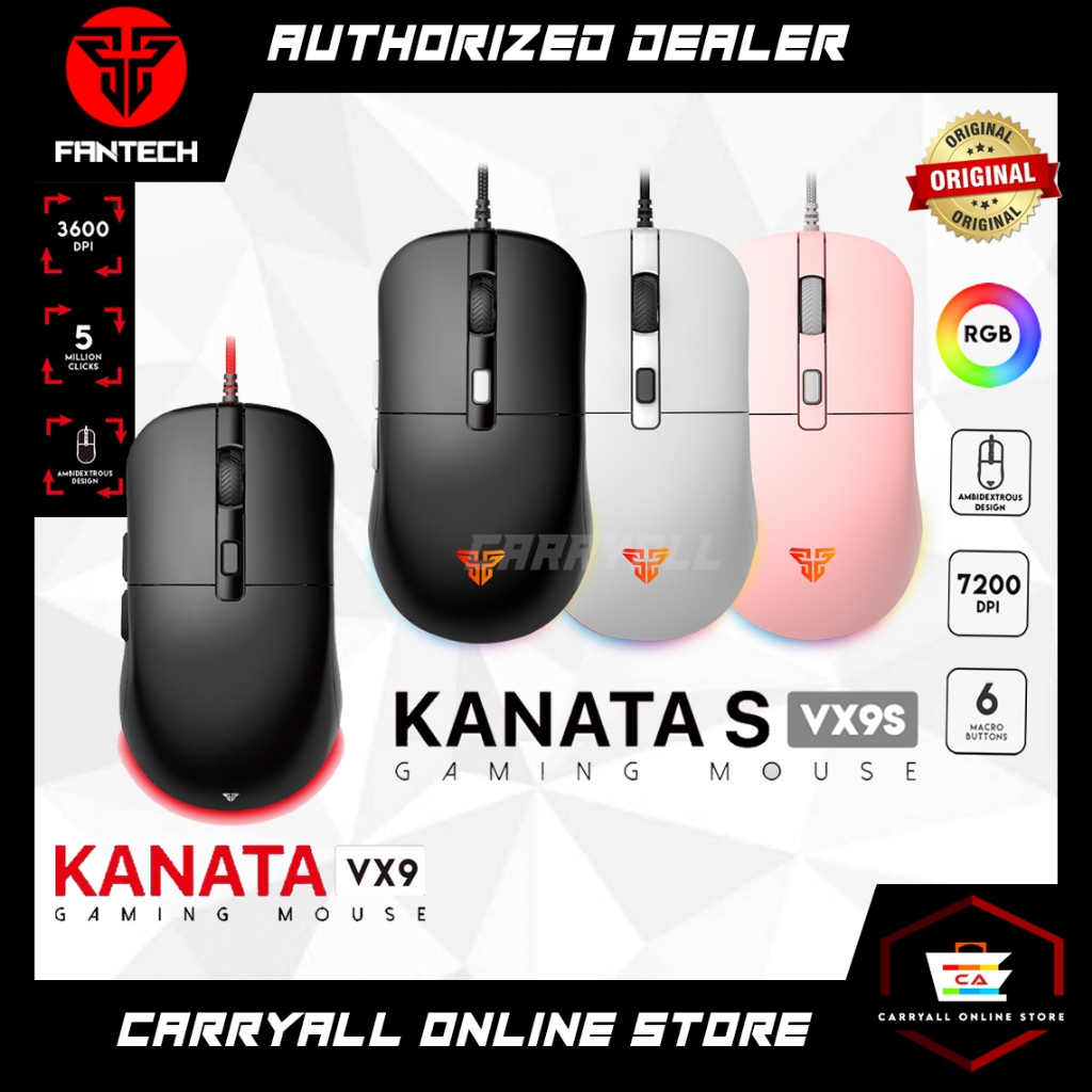 Fantech VX9 | VX9S Kanata S Wired Gaming Mouse RGB Programmable & 6 Macro Button | Shopee ...