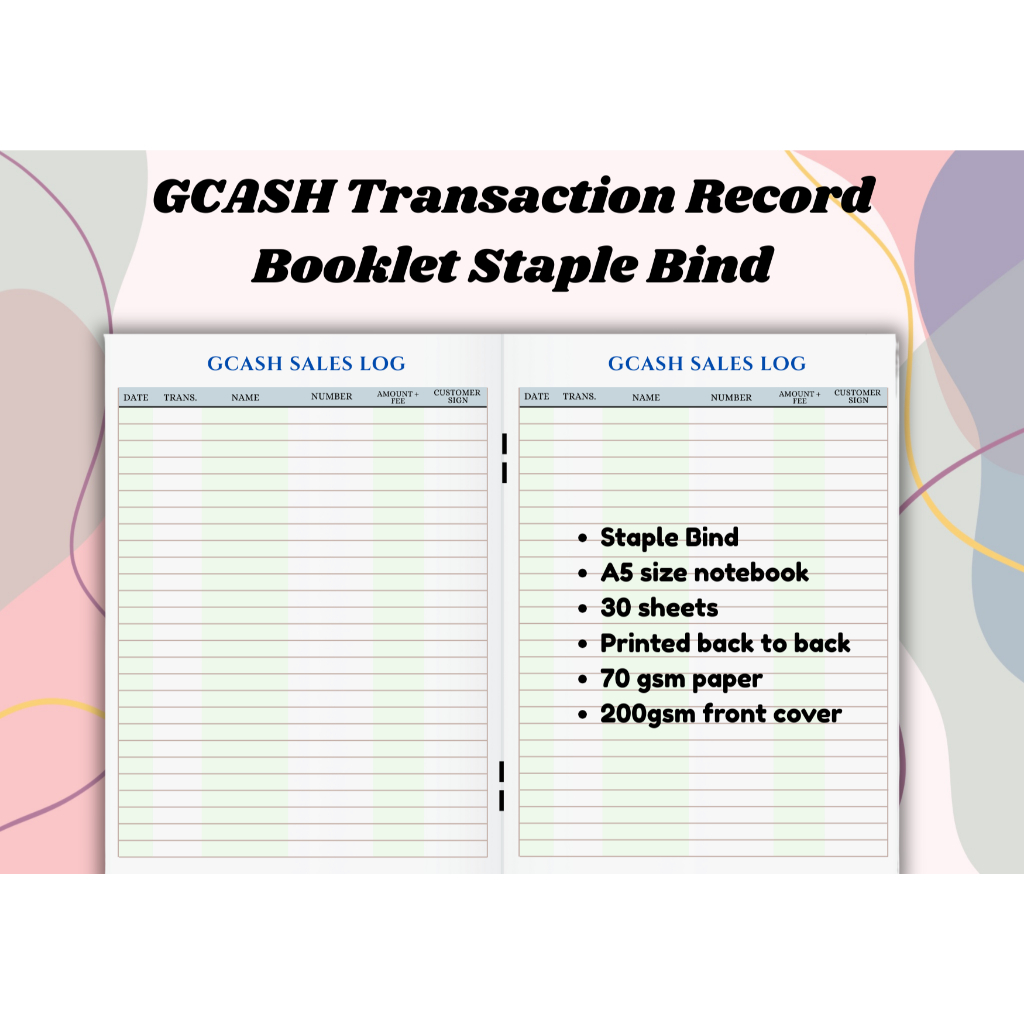 Gcash Cash In Cash Out Record Booklet Staple Bind | Shopee Philippines