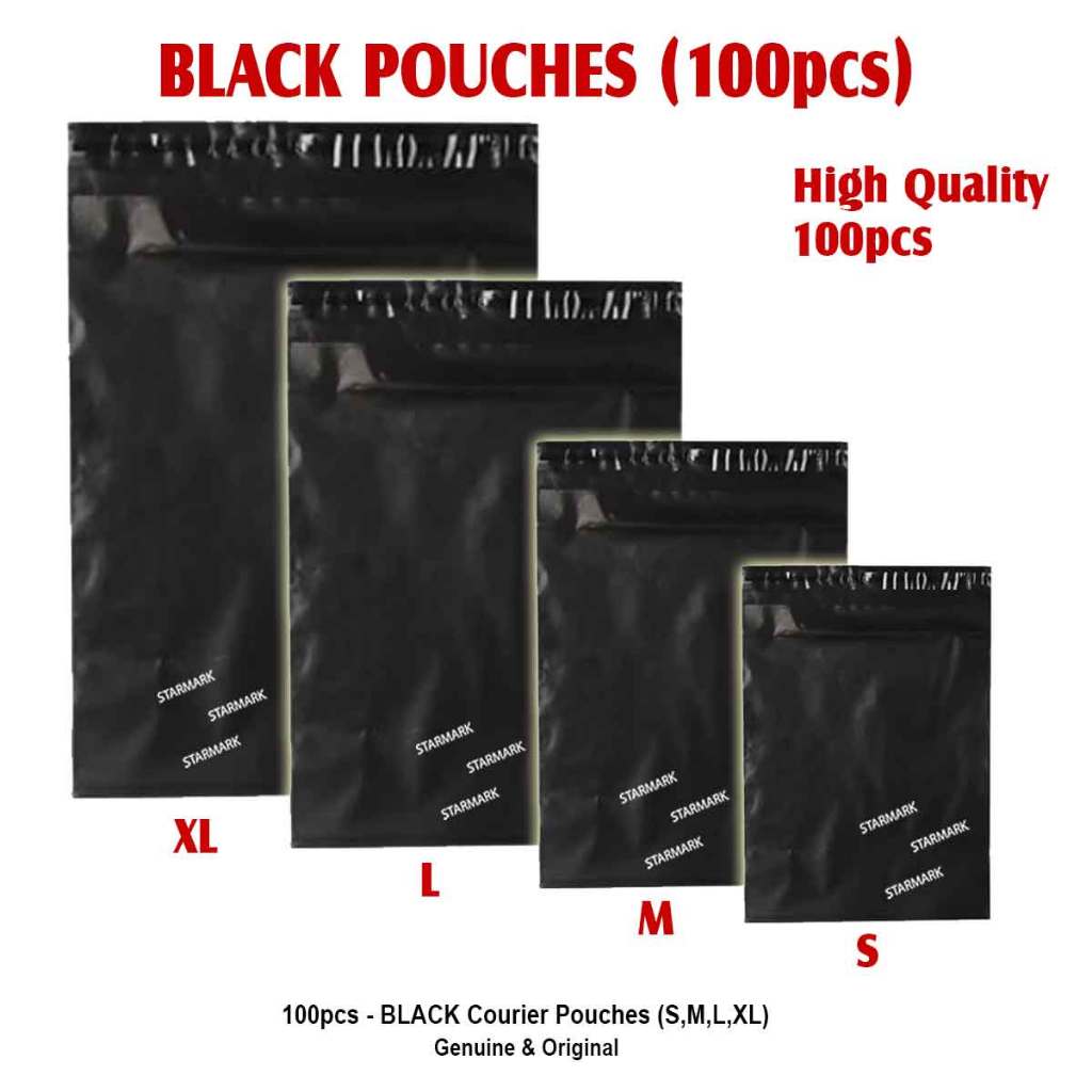 BLACK Pouch Pouches 100pcs SMALL MEDIUM LARGE XL Black Courier Shipping ...