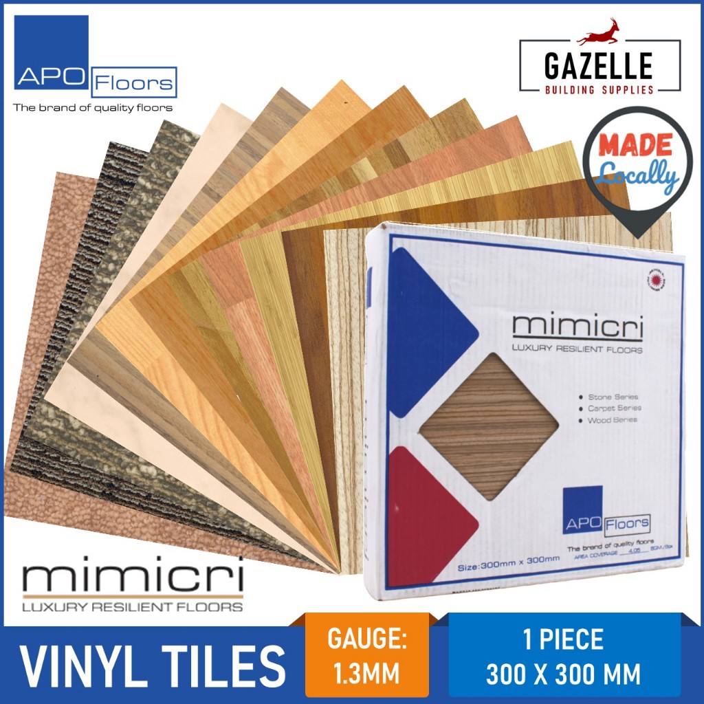 Apo Floor Vinyl Tiles Mimicri Wood, Carpet, and Stone Series 1.3mm ...
