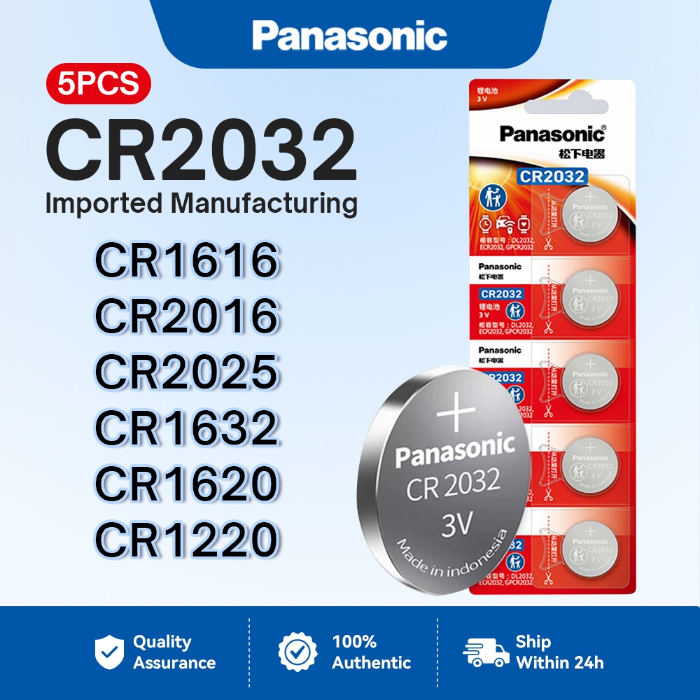 Panasonic CR2032 Lithium Button Coin Cell Batteries 3V cr2025 cr2016 cr1632 cr1620 cr1616 cr1220 ...