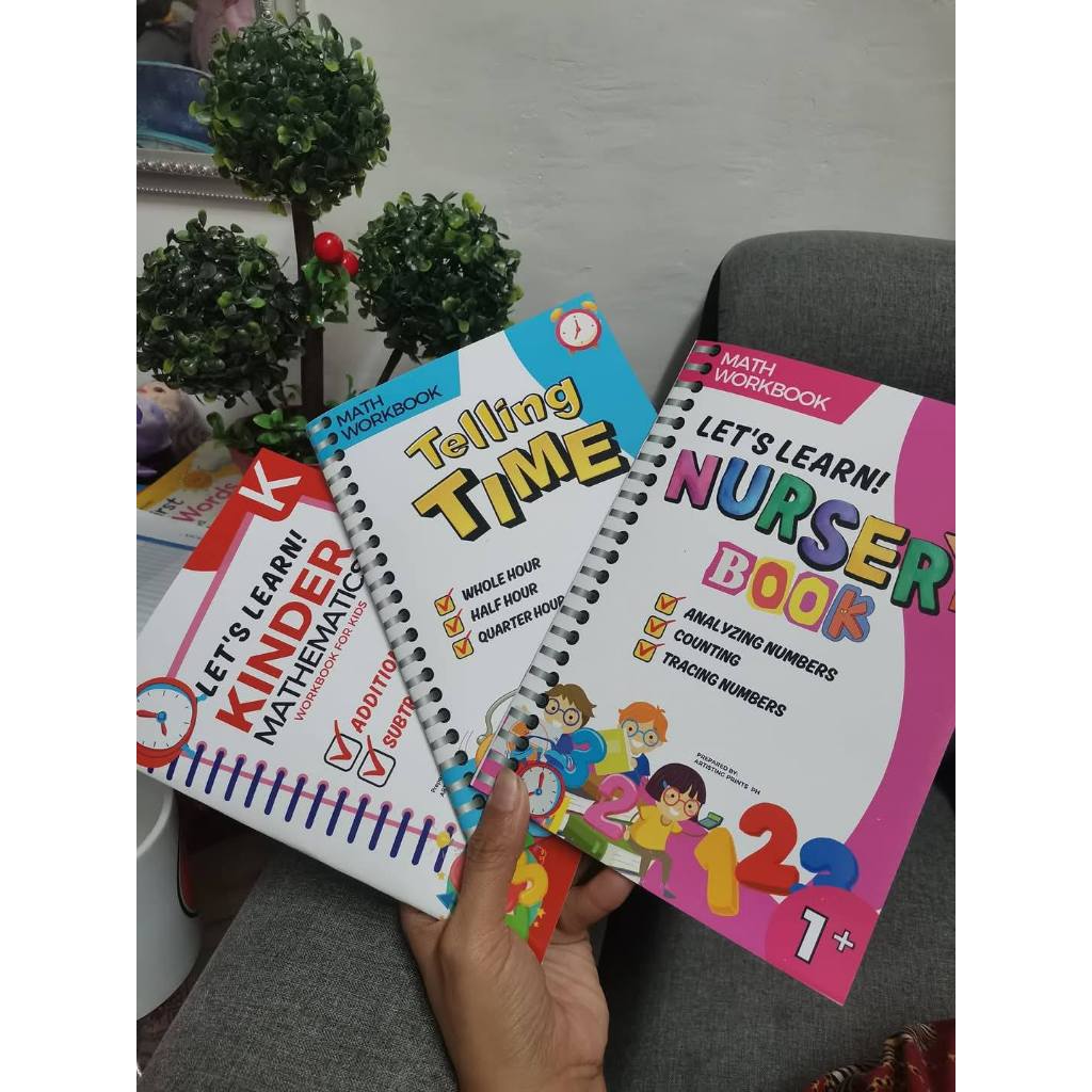 TELLING TIME, KINDER MATH, and LETS LEARN NURSERY books! | Shopee ...