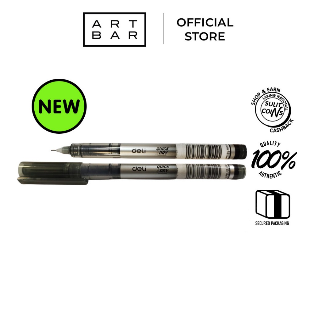 Deli Think Liquid Sign Pen Black/Blue 0.5mm - Art Bar | Shopee Philippines
