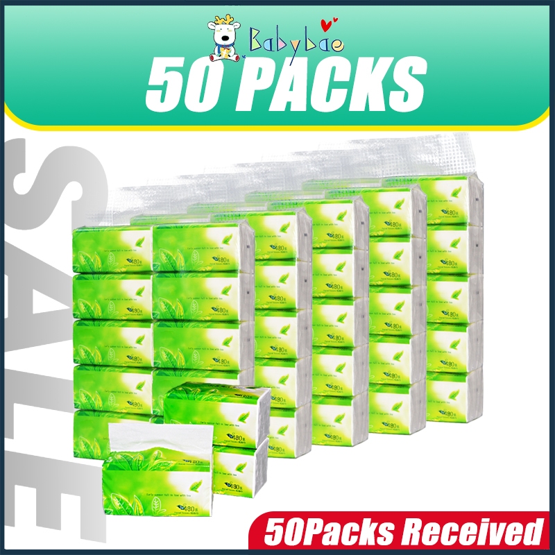 50 PCS Tissue Facial Tissue 4-Ply toilet paper tissue Tree care Organic ...