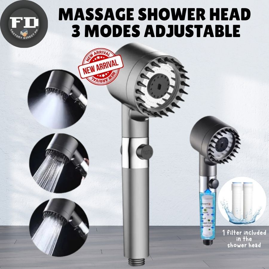 3Modes Super Pressurized Shower Head Set With Filter High Pressure ...