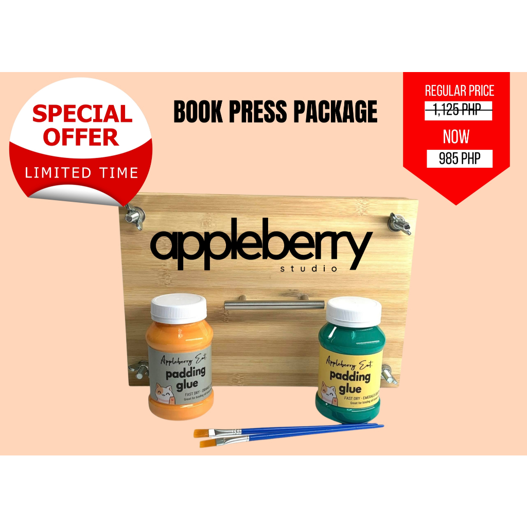 BOOK PRESS / PAD PRESS Package with Padding Glue and FREE BRUSH ...