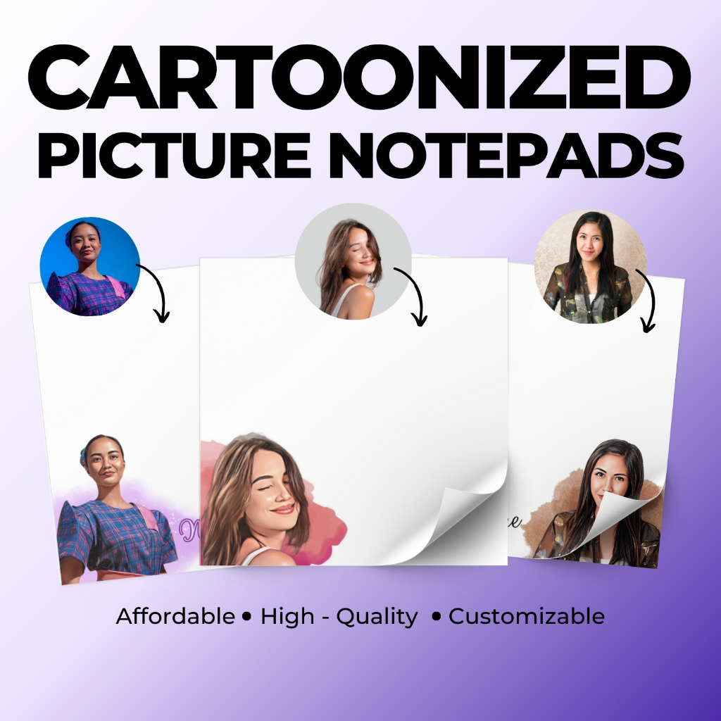 Customized Notepad Cartoonized Pictures | Personalized Gift Idea | Cute ...