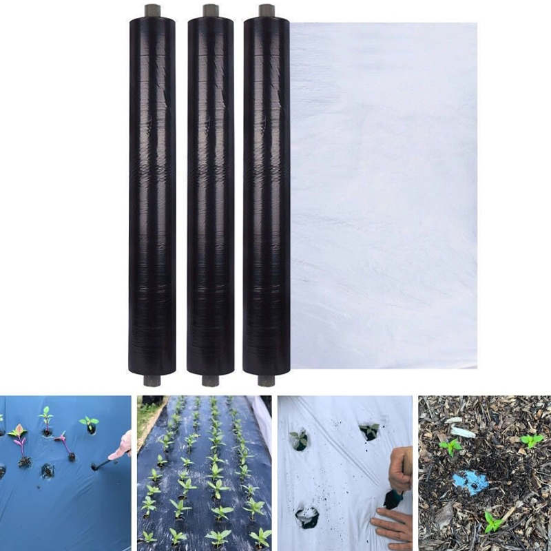 Silver Black Dual Color Plastic Mulch 2.65FT x 650m 0.8m x 2132FT 10 ...