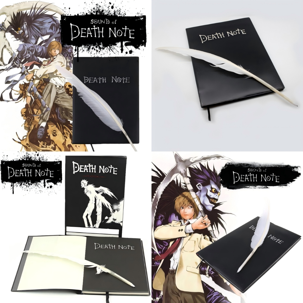 Death Note Cosplay Feather Pen Japanese Anime Theme Notepad Cartoon ...