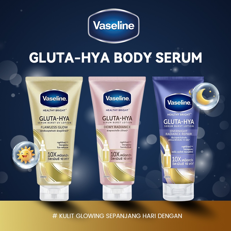 Vaseline Gluta Hya Serum Burst Lotion Flawless Bright Dewey Radiance ...