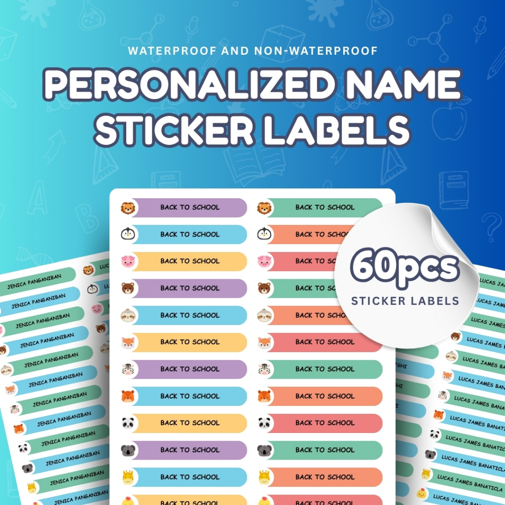 Personalized Kids Name Sticker Label Waterproof | Shopee Philippines