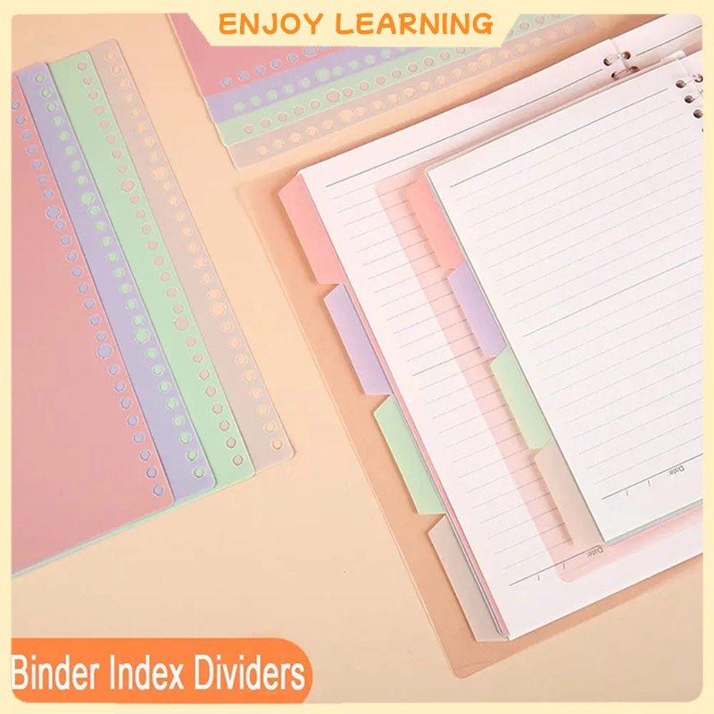 A5/B5 Soft Pastel Color Binder Notebook Refillable with Pastel Index ...