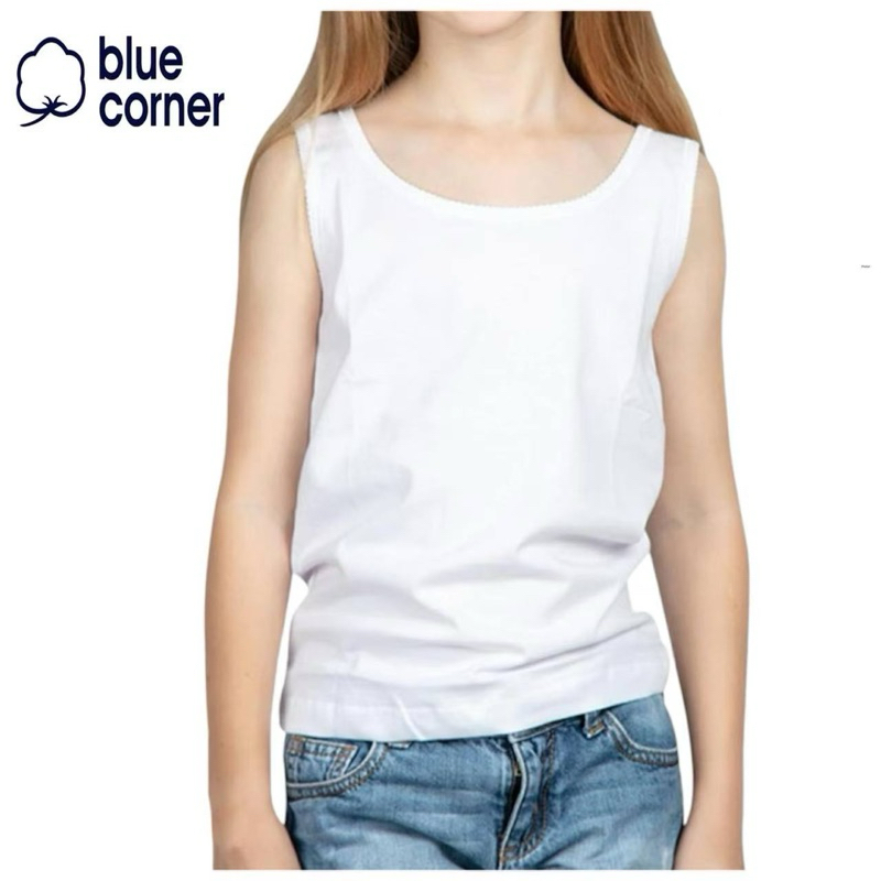 BLUE CORNER BRAND GIRL’S SANDO SLEEVELESS 100%Cotton | Shopee Philippines