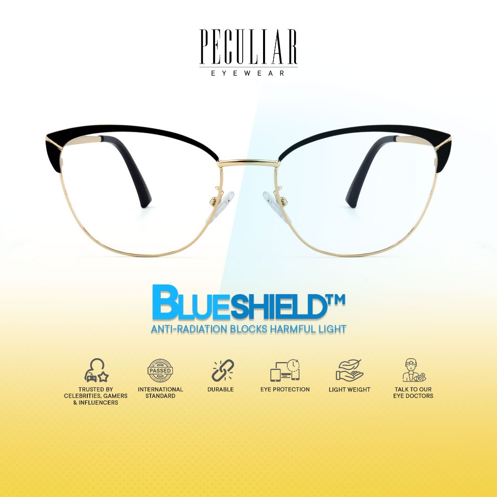 Peculiar Mary Cat Eye Metal Anti-Radiation Eye-glasses Replaceable Lens ...