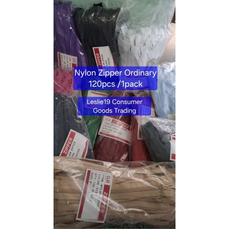 8" ordinary nylon zipper sold per pack (120pcs) and 1/2 pack (60pcs ...