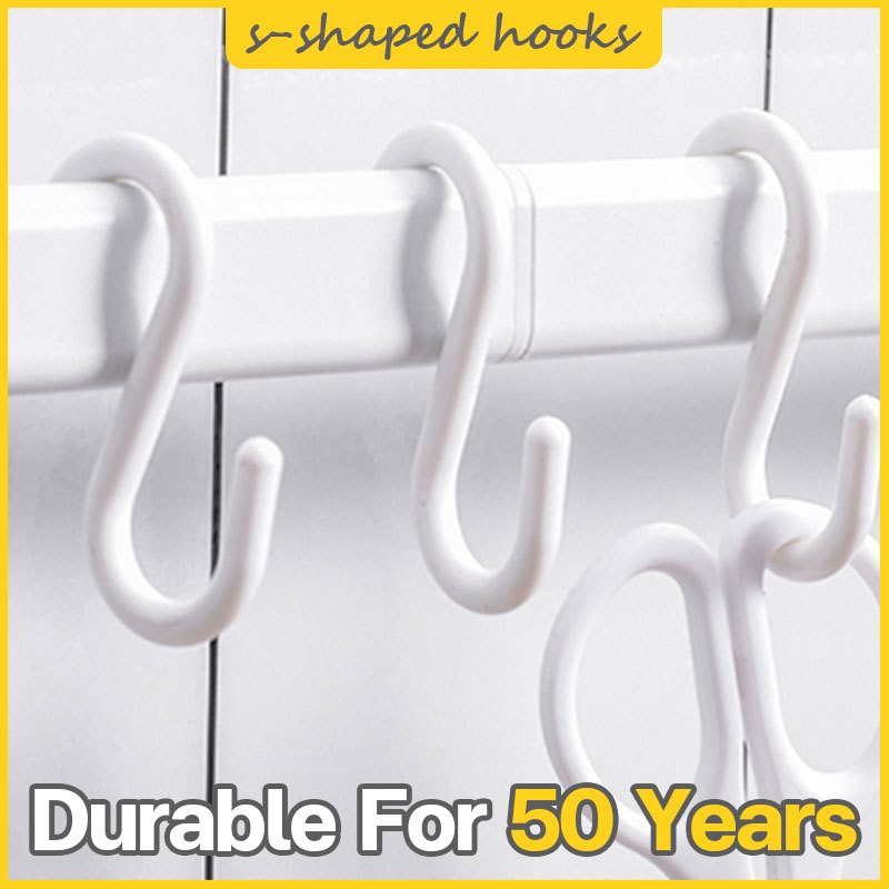 S-Shaped Hooks Plastic Hanging Hooks Multi-Purpose Clothing Work Shop ...