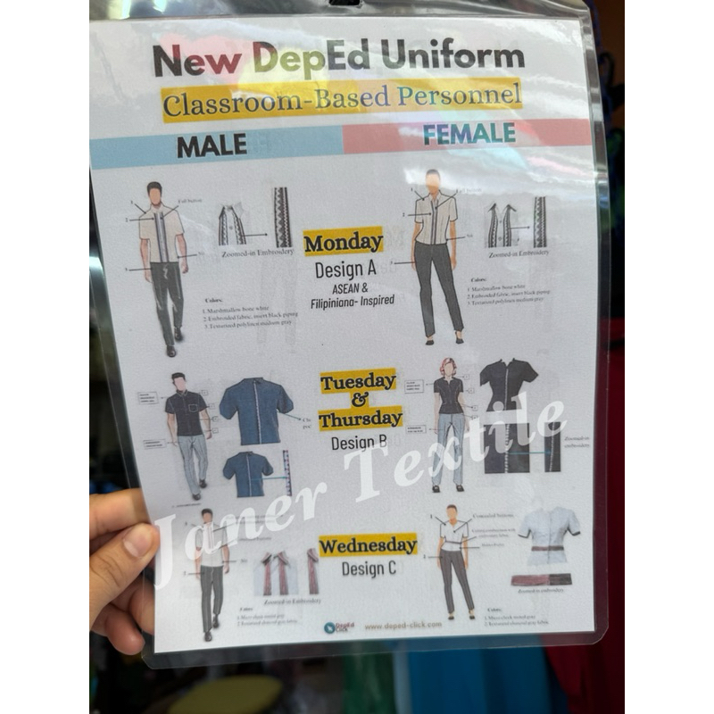DEpED TEACHERS UNIFORM FEMALE AND MALE FABRIC ONLY (2025-2027)*ALL ...
