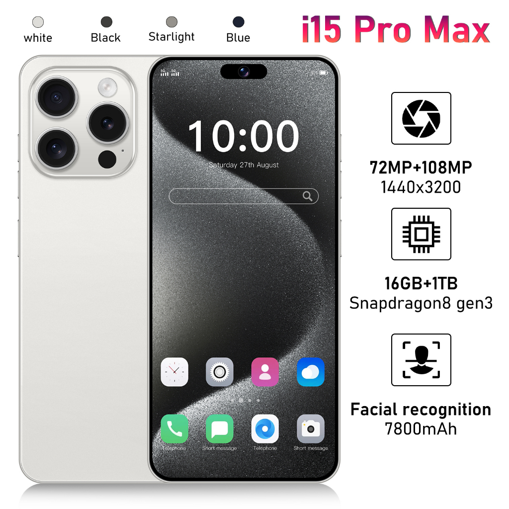 Original Mobile Phone i15 Pro Max 5G Cellphone Legit 16GB+1024GB ...
