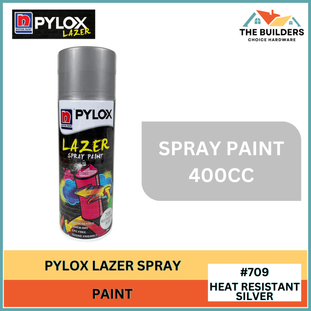 PYLOX #709 HEAT RESISTANT SILVER ORIGINAL LAZER SPRAY PAINT 400CC ...
