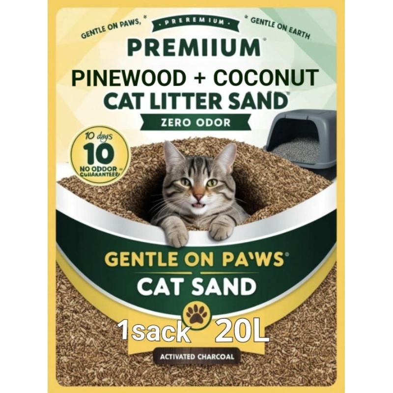 1 sack 10/20Liters natural coco plant based cat litter sand food grade ...