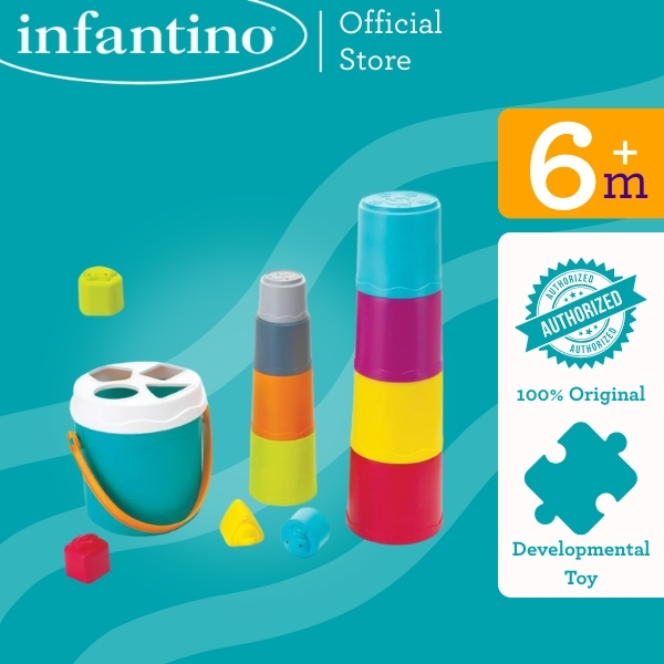INFANTINO Shape Sorting Stack 'n Nest Buckets™ (BPA-Free) | Sensory ...