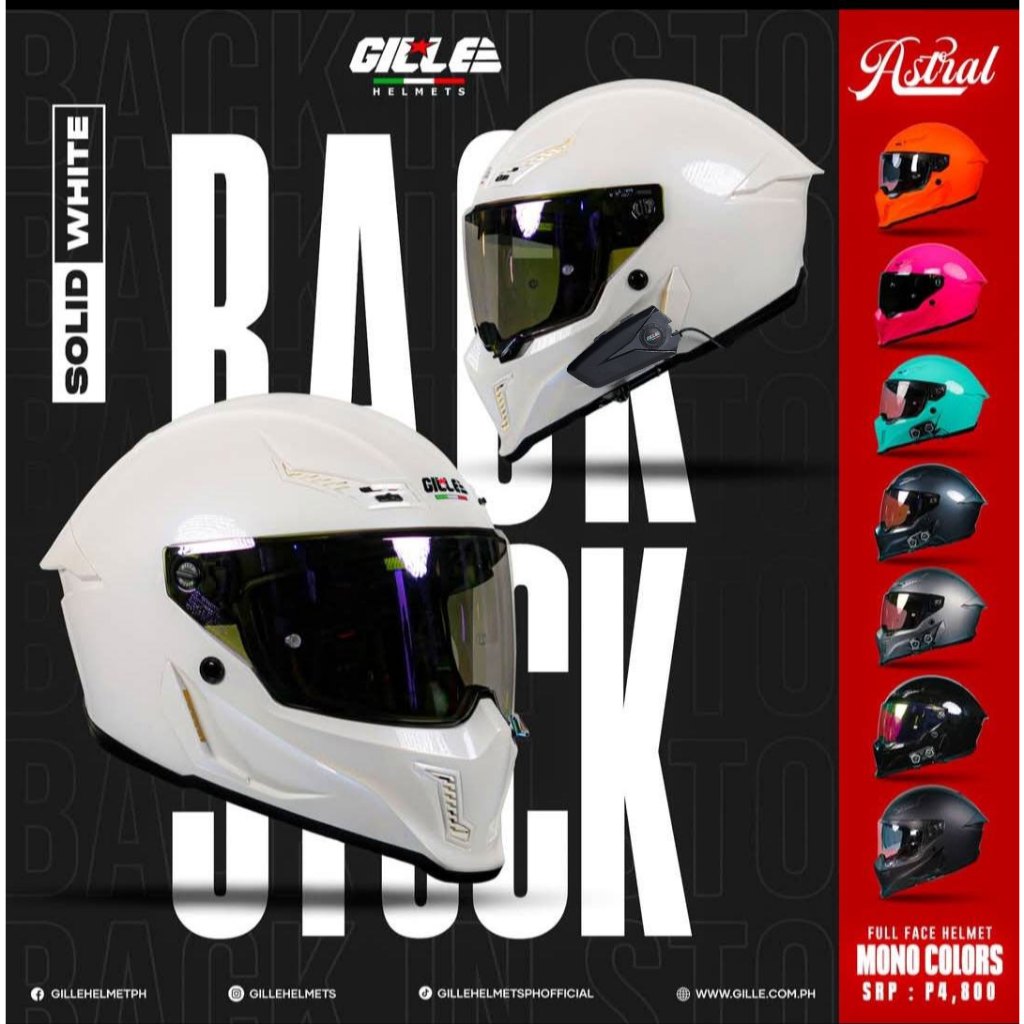 【𝑶𝒇𝒇𝒊𝒄𝒊𝒂𝒍】GILLE ASTRAL Maori Dual Visor Retro Vintage Helmet Full Face ...