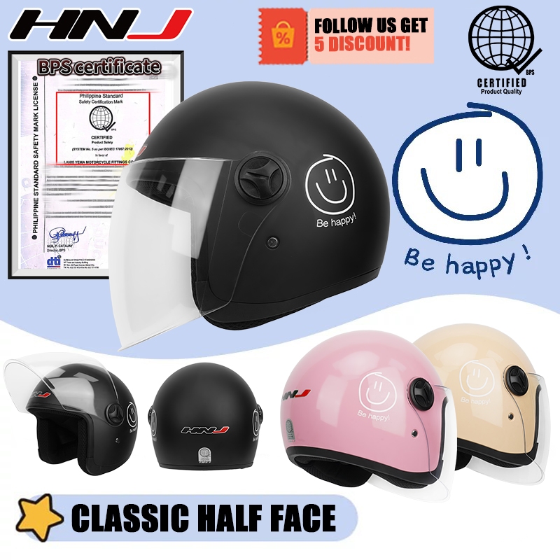 HNJ Half Face Helmet For Motorcycle Woman Man A4-004-H Classic Helmet ...
