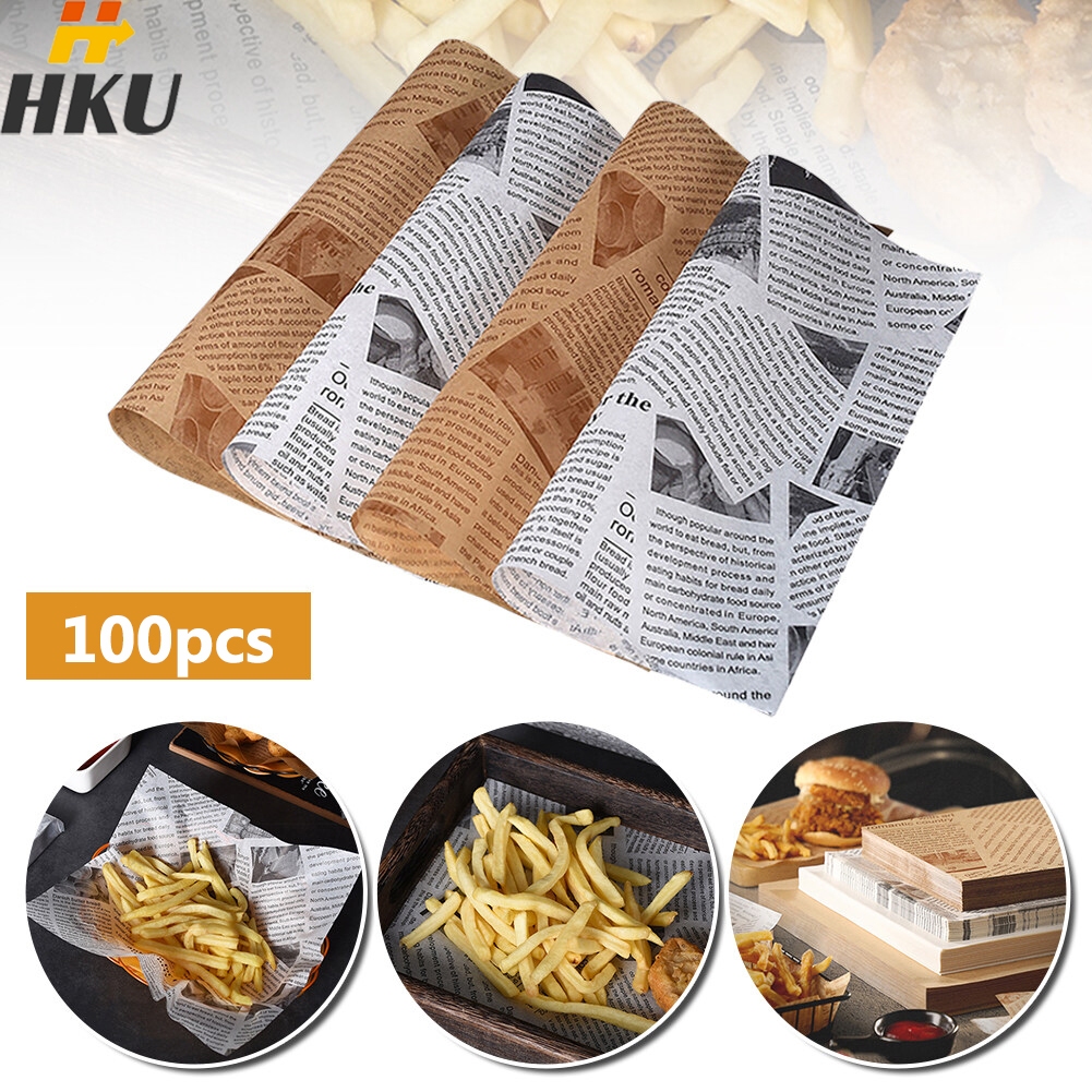 100Pcs Premium Greaseproof Food Paper Bento Cake Paper Ideal Food ...