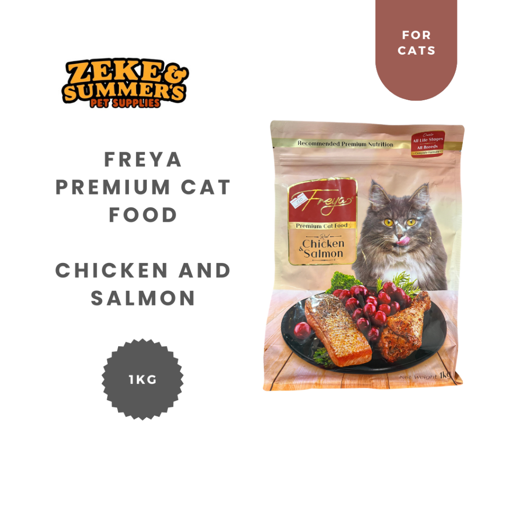Freya Premium Cat Food 1kg – Chicken & Salmon Flavor, All Life Stages ...