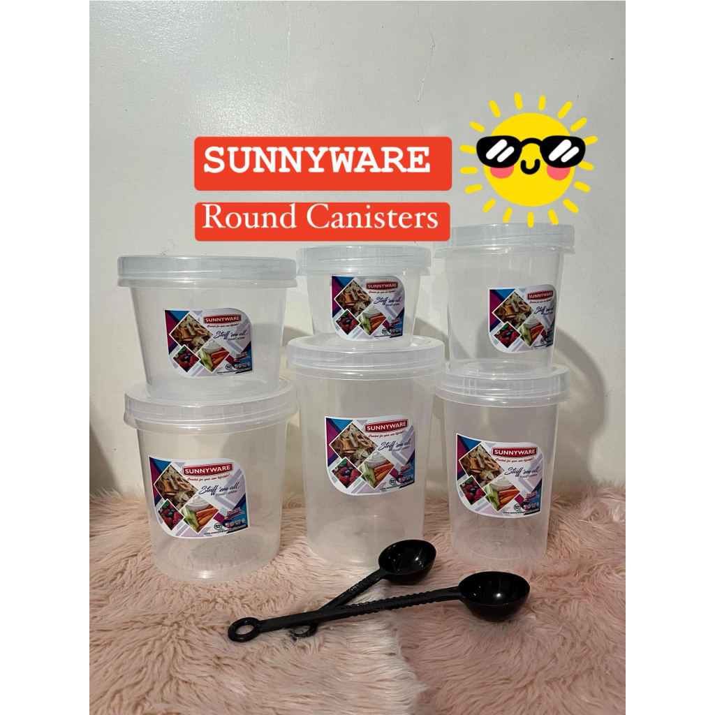 SUNNYWARE ROUND FOOD STORAGE (BPA FRE) WITH SCOOPER | Shopee Philippines