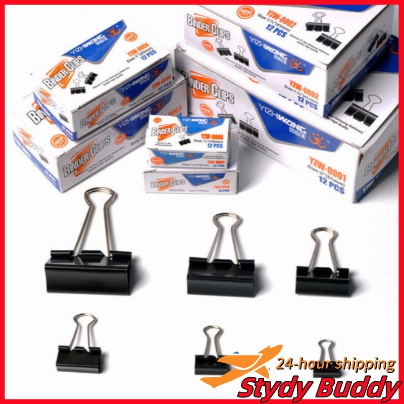 12PCS per box Black dovetail clip Binder paper clip office supplies ...