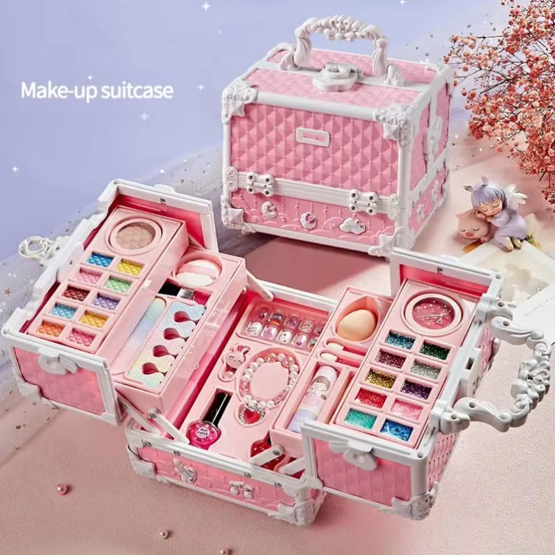 Pretend Play Makeup Beauty Set Toys Washable Makeup Set Toy with Real ...