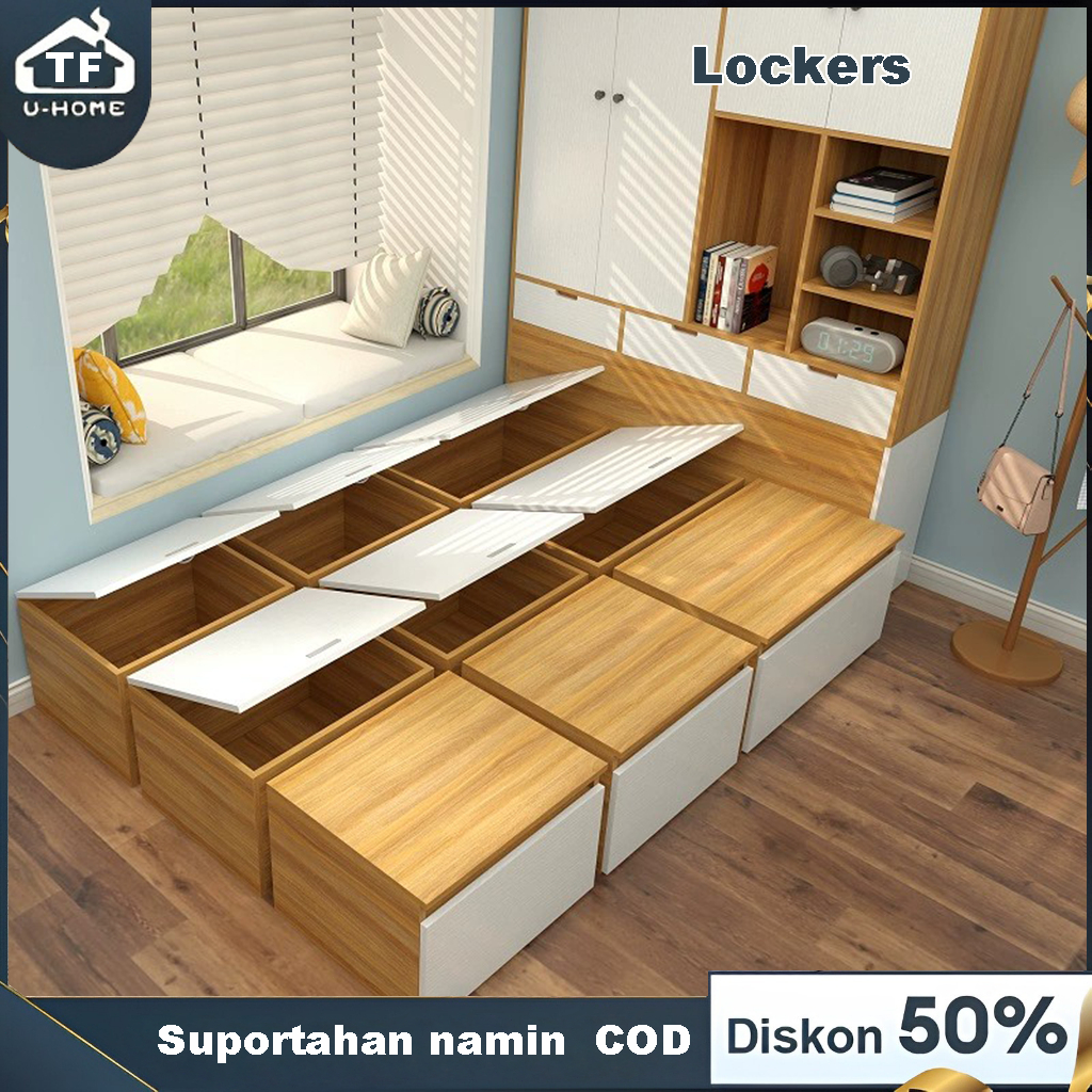 (COD)Solid wood bed, tatami bed, combination bed, storage block, floor ...