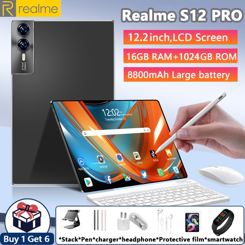 realme Tablet Tab Galaxy S12 PRO RAM16GB ROM1024GB Android Original 12 ...