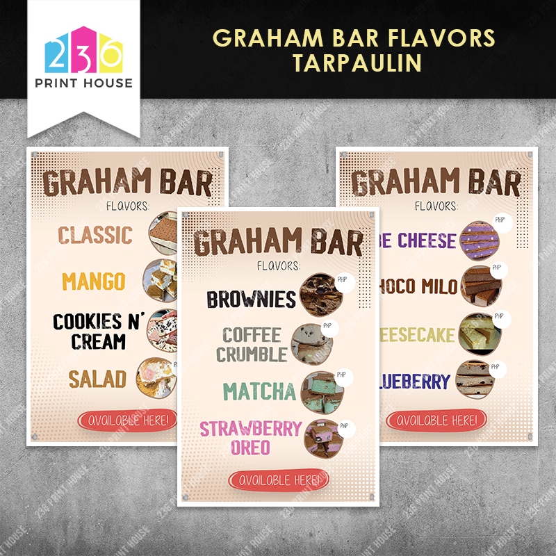 GRAHAM BAR ALL FLAVORS Tarpaulin Banner - All Flavors Available • 4 ...