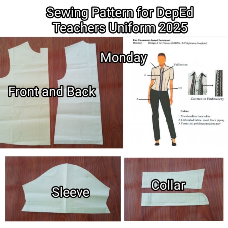 Sewing Pattern for DepEd Teachers Uniform 2025 female blouse | Shopee ...