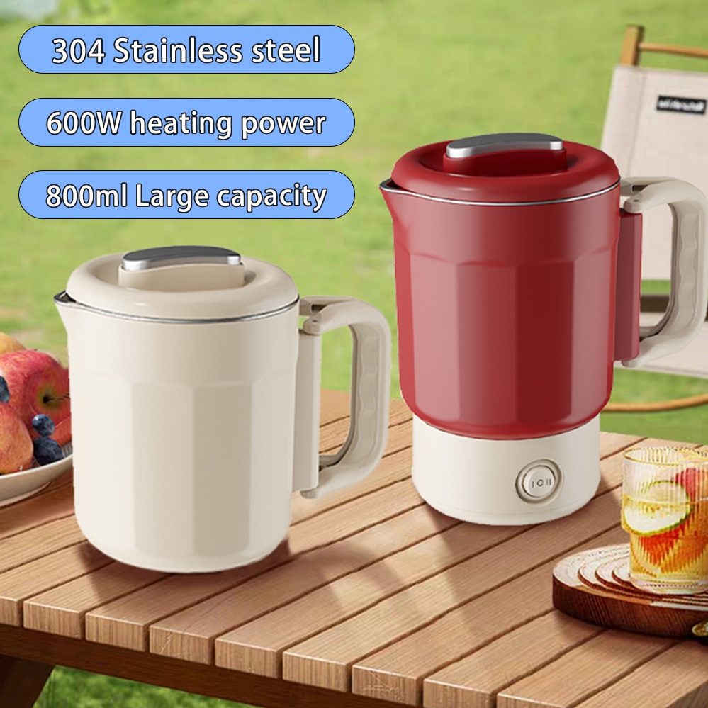 800ml Portable Kettle Small Heater Stainless Steel Folde Electric Mini ...