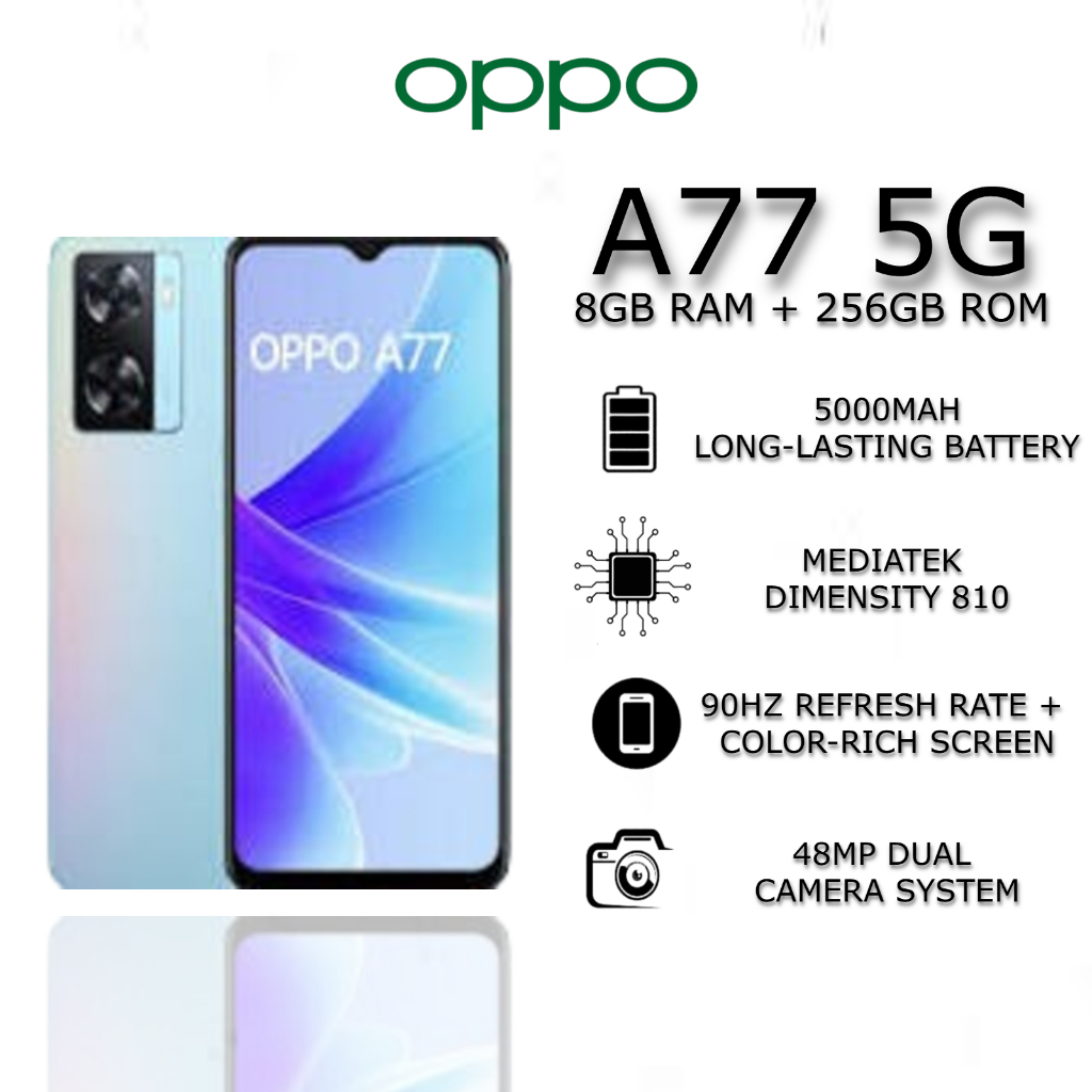 [OPPO]A77 5G Smartphone | 8GB RAM + 128GB ROM l 5000mAh Battery l 33W ...