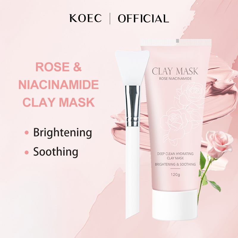 KOEC Rose Brightening Clay Mask 120g Hydration Whitening and Cleansing ...