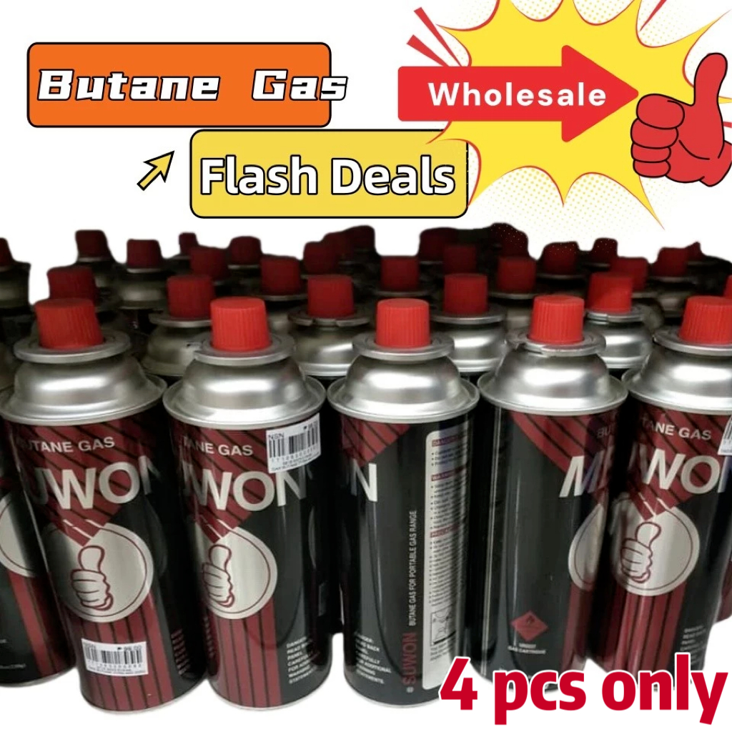 SUWAN Safe Butane Gas 4pcs for portable gas stove Butane Gas Ready ...