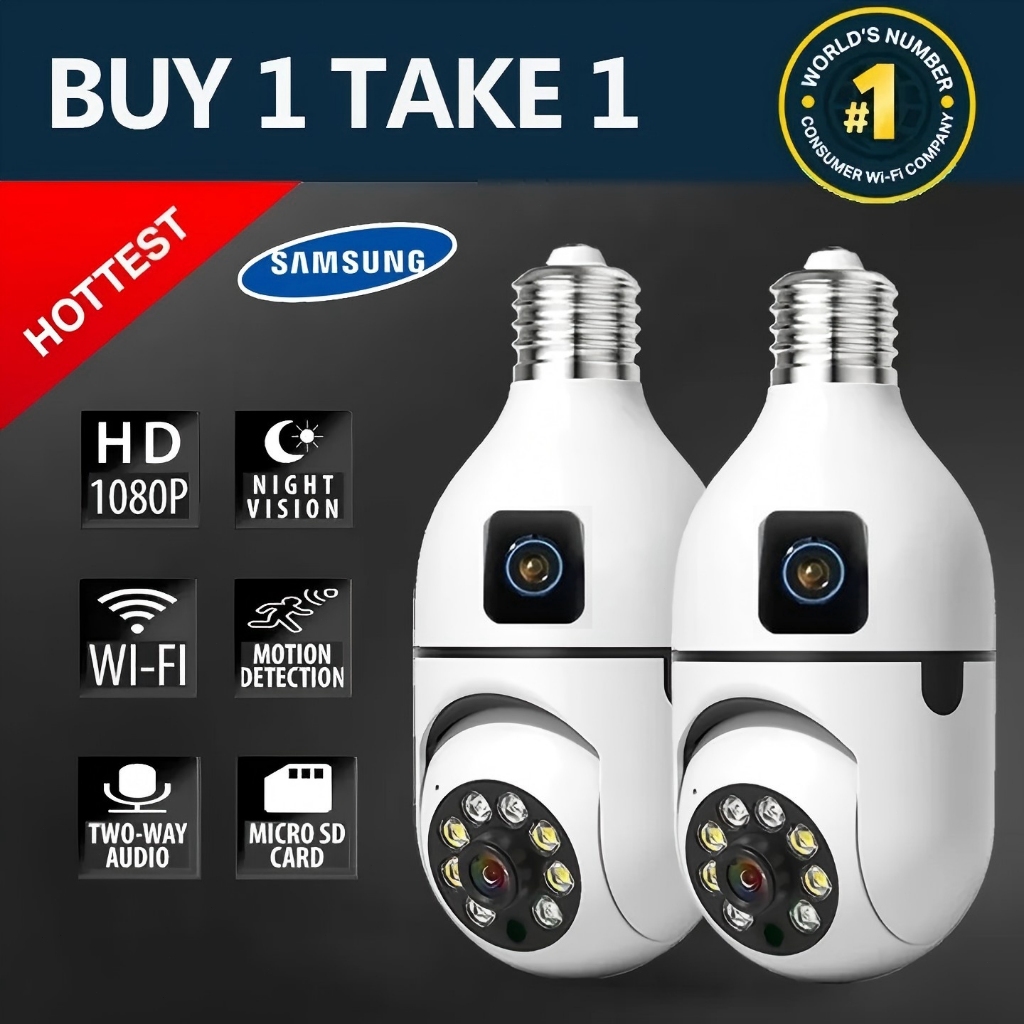 CCTV Camera 5K Dual Lens BUY 1 TAKE 1 CCTV Bulb Waterproof 30MP ...