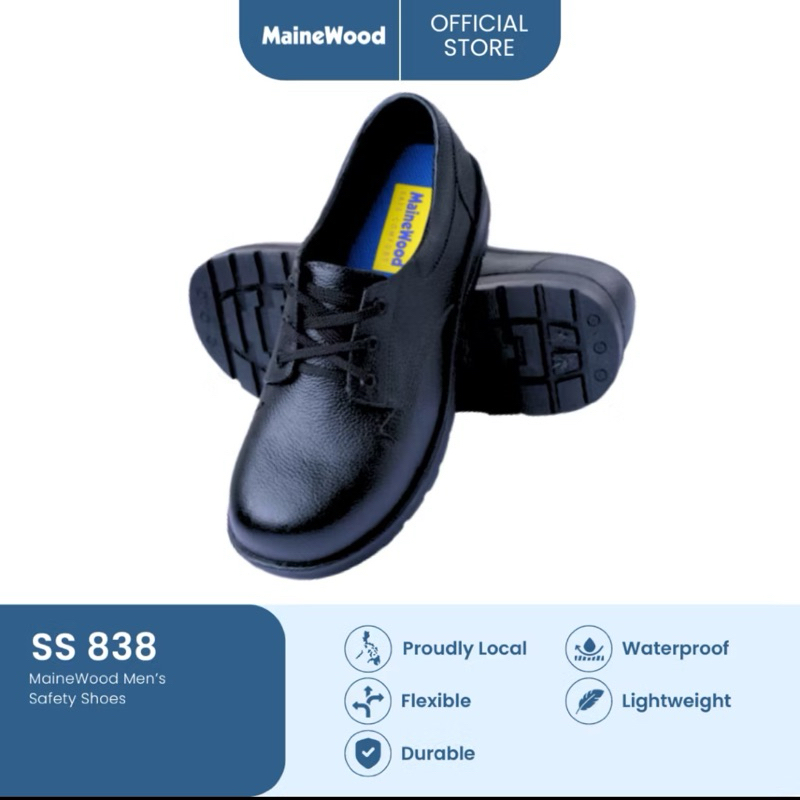 Mainewood Steel Toe Safety Shoes Black easy soft Overall Duty Shoe PPE ...