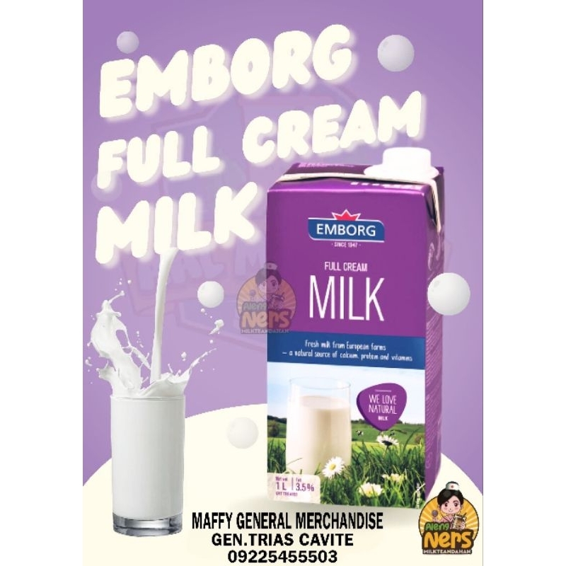 Emborg Full Cream Milk 1000ml / Cow's Milk / Full Cream Milk 1L ...