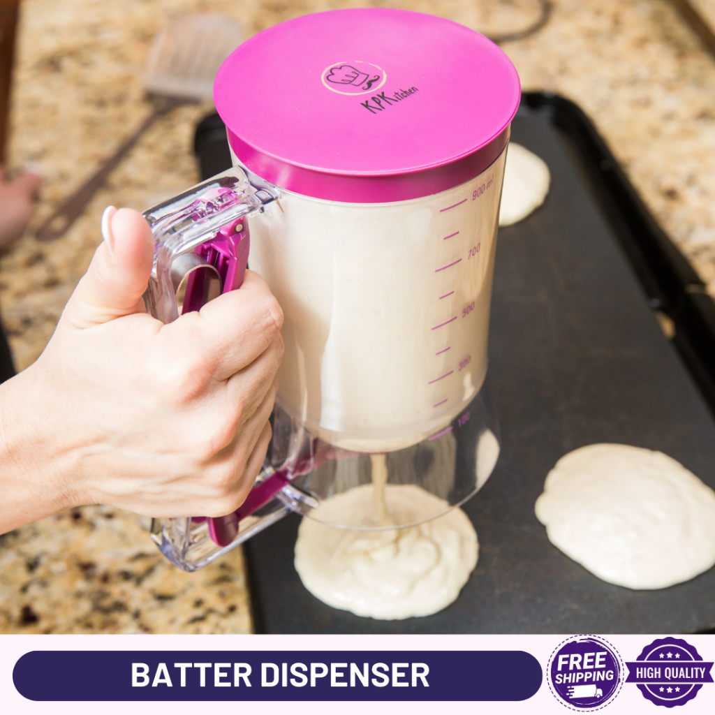 Pancake Batter Dispenser 900ml Baking Tool for Waffle Muffin Cake Crepe ...