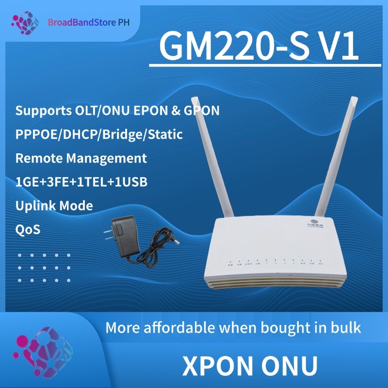 Used GM220-S V1/V9 XPON Supports Uplink Mode EPON And GPON All ONU(Contains Adaptor) | Shopee ...