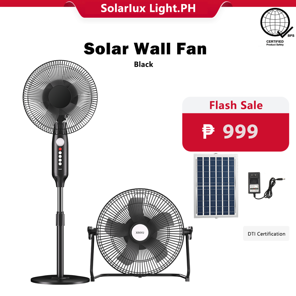 solar electric fan with panel 12 inch solar fan LED lighting solar ...