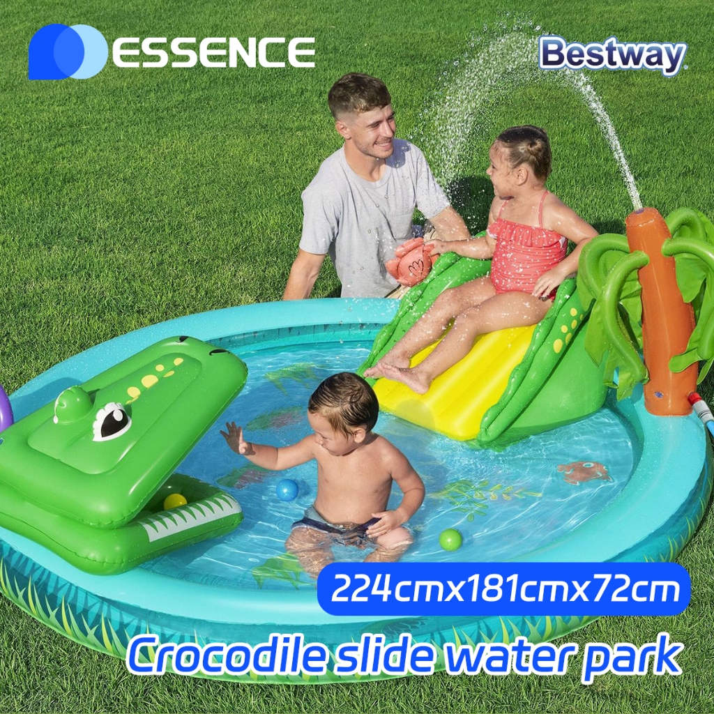 Crocodile Slide Water Fountain Small Playground Inflatable Volcano ...