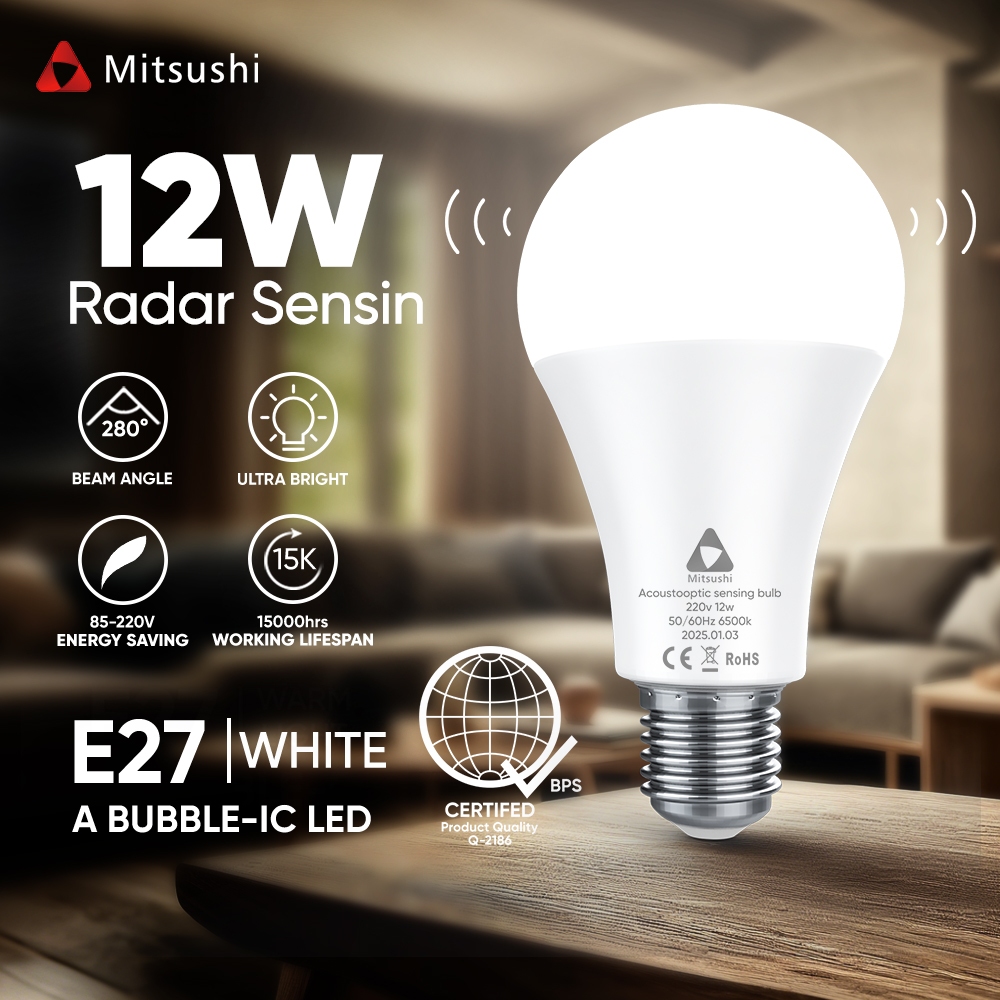 Mitsushi Sensor Light Bulb 5W 7W 9W 12W PIR Motion Detection Corridor ...