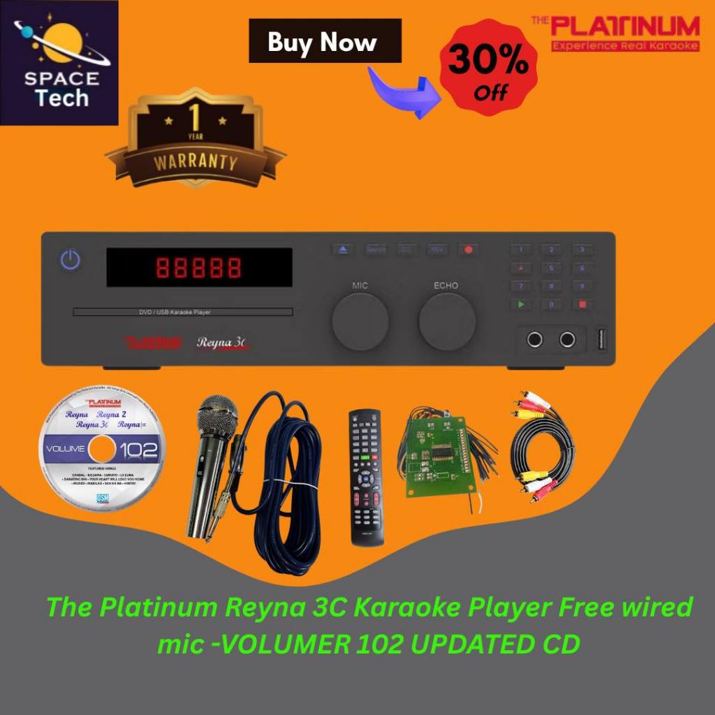 The Platinum Reyna 3C Karaoke Player Free wired mic -VOLUMER 102 UPDATED CD | Shopee Philippines